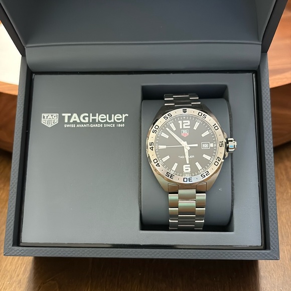 Tag Heuer | Accessories | Tag Heuer Silver And Black Mens Watch | Poshmark